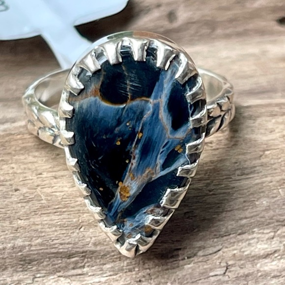 Jewelry | Rare Blue Pietersite Ring 925 Sterling Silver Sz 7 | Poshmark